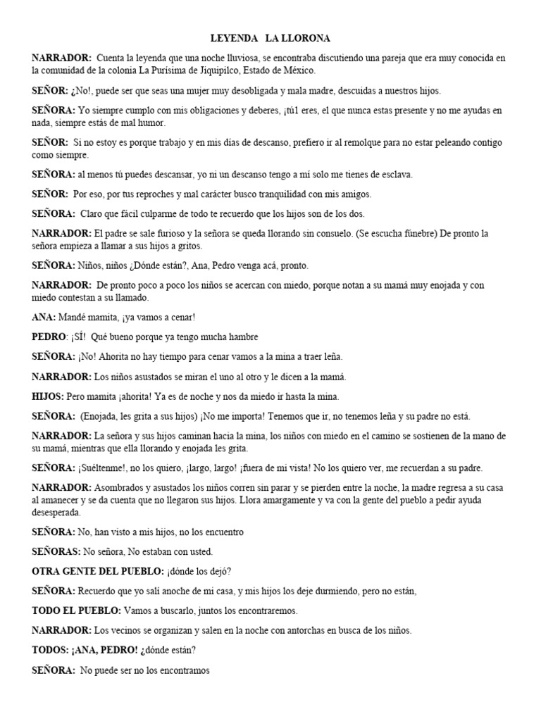 Leyenda La Llorona | PDF