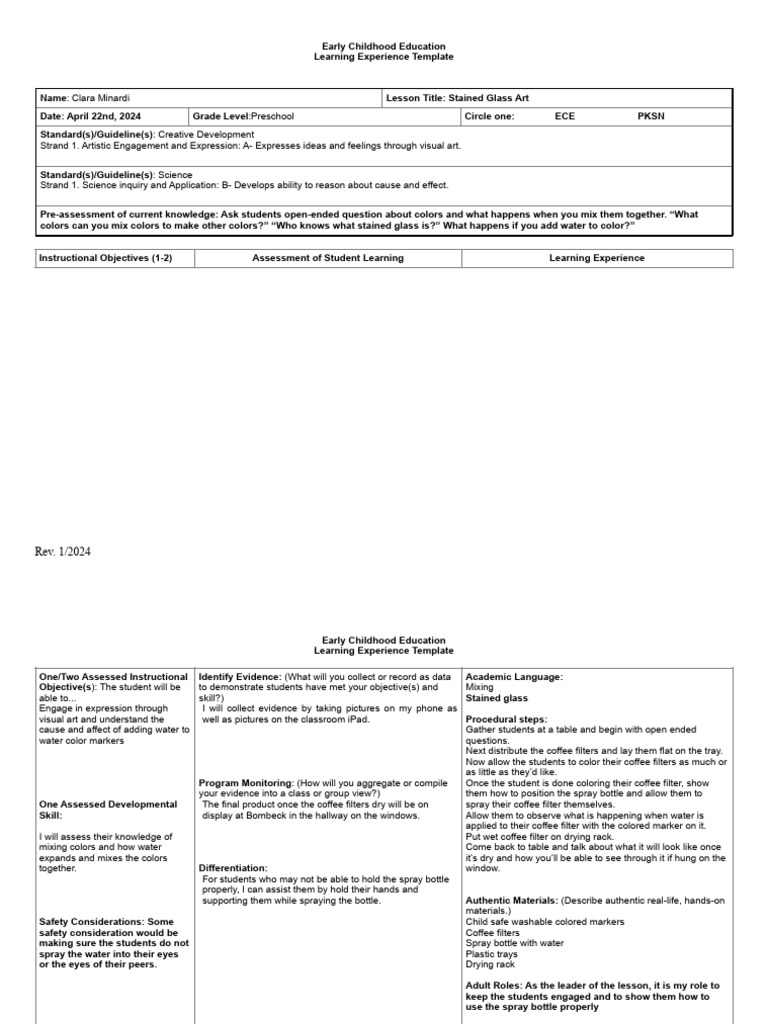 317 Lesson Plan | PDF | Early Childhood Education | Learning