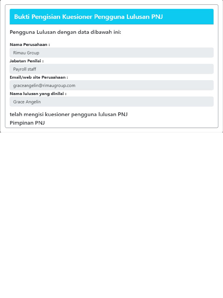 Bukti Pengisian Form Tracer Study | PDF