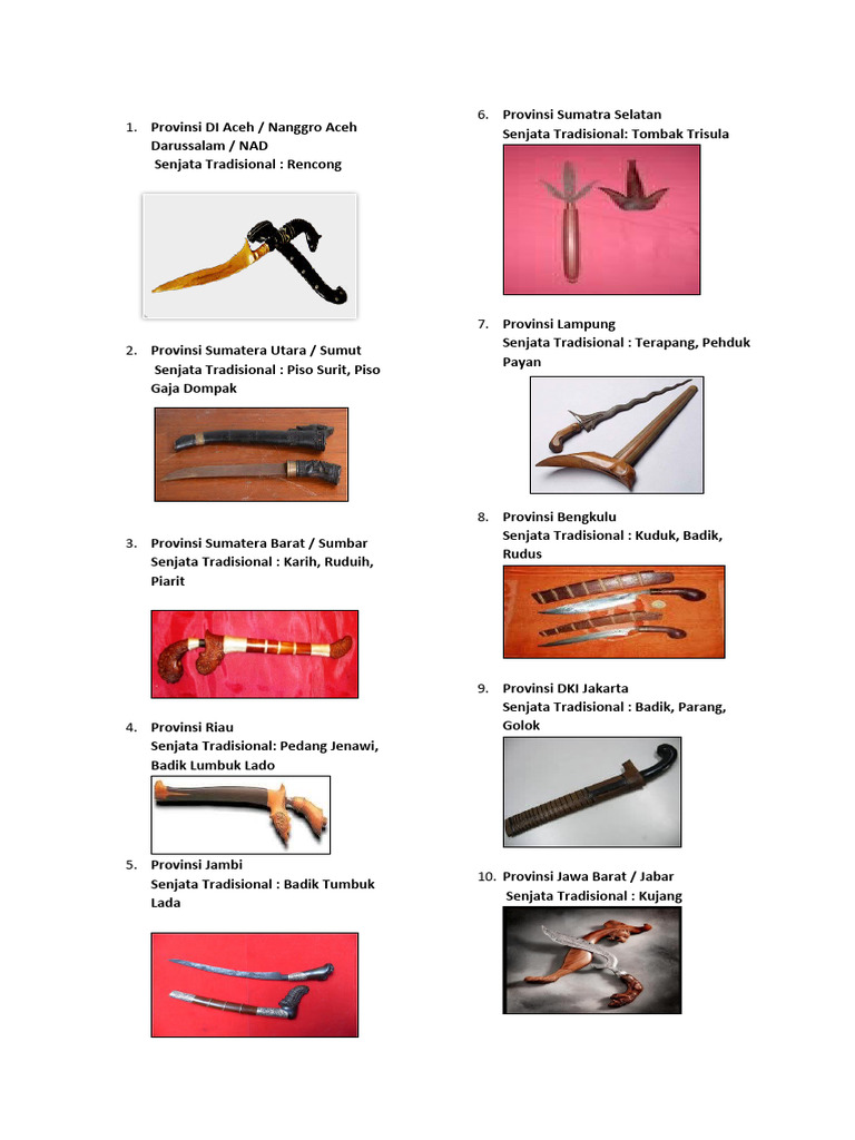 Senjata Tradisional | PDF