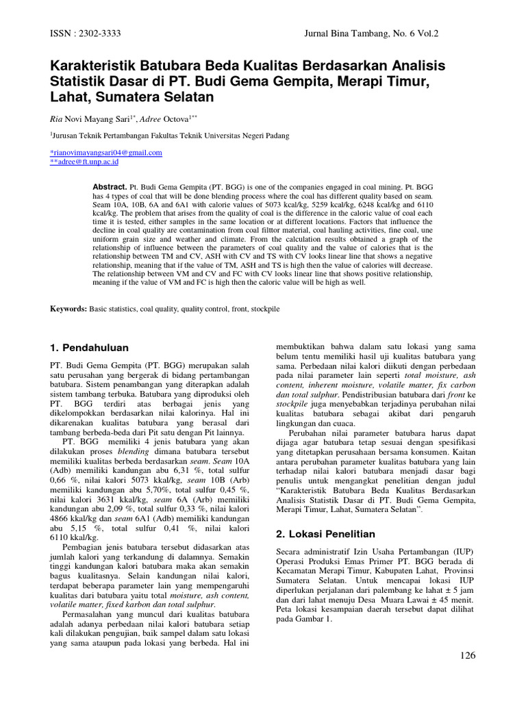 Karakteristik Batubara | PDF