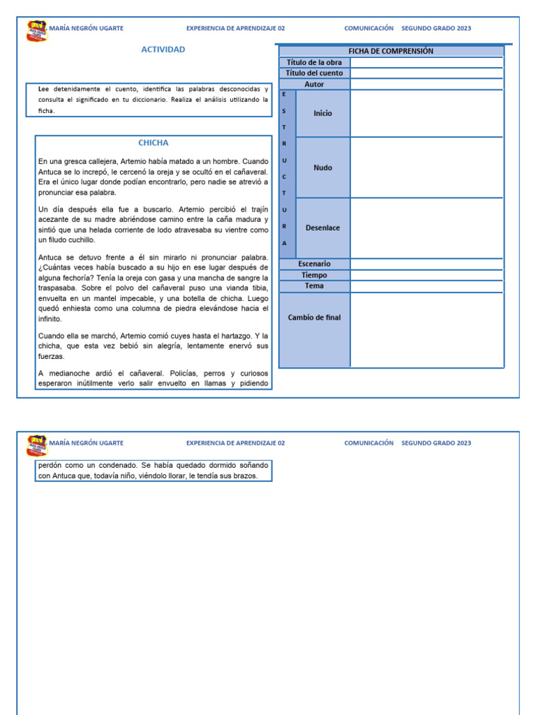 Actividad Semana 3 - Segundo Grado 2023 | PDF