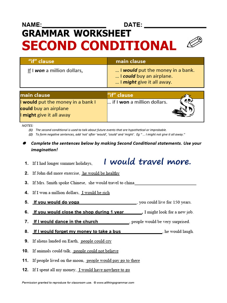 Second Conditional-Worksheet | Download Free PDF | Linguistics