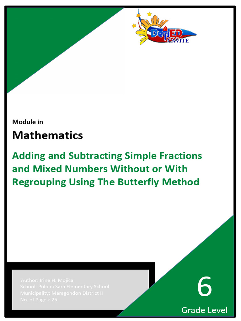 Module in Math 6 - Irine H Mojica | PDF | Subtraction | Mathematics