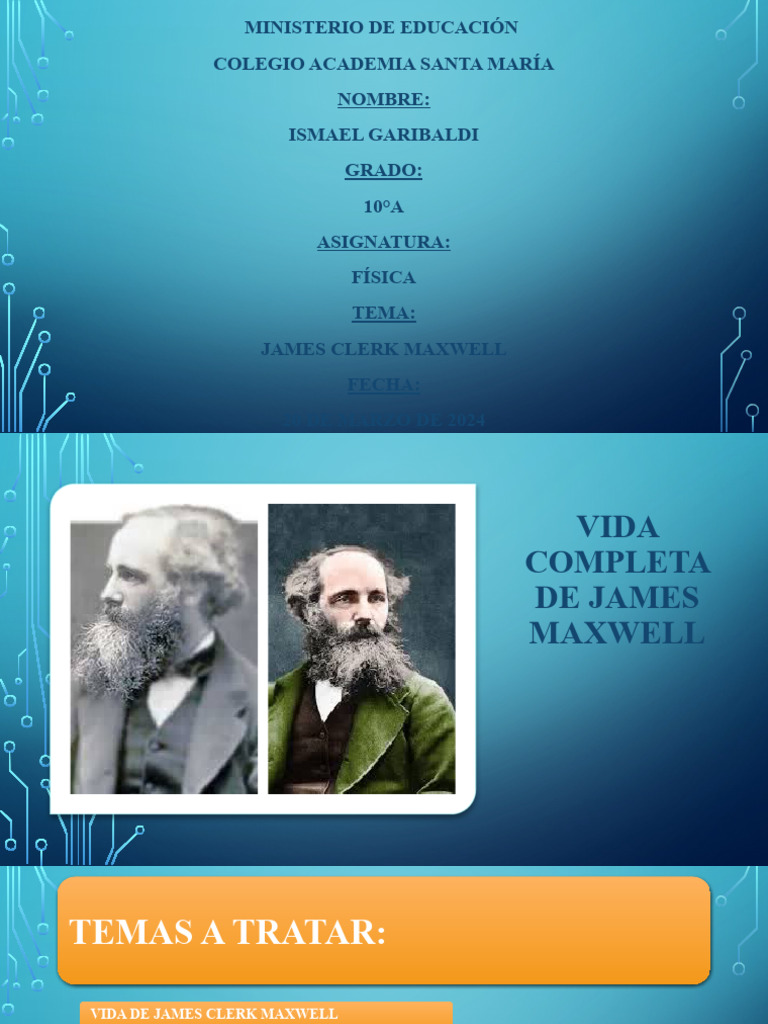 Vida y Aportes de James Maxwell | PDF | James Clerk Maxwell | Ligero