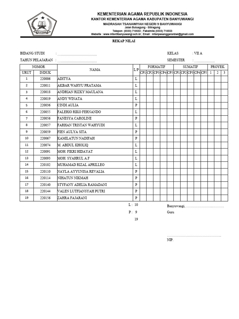 Daftar Siswa 2022 2023 Pdf