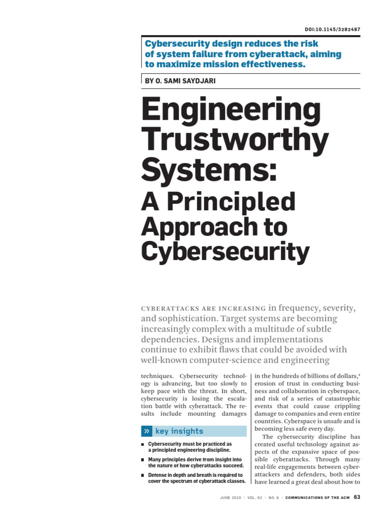 Engineering Trustworthy Systems (2109) | PDF | Computer Security | Security
