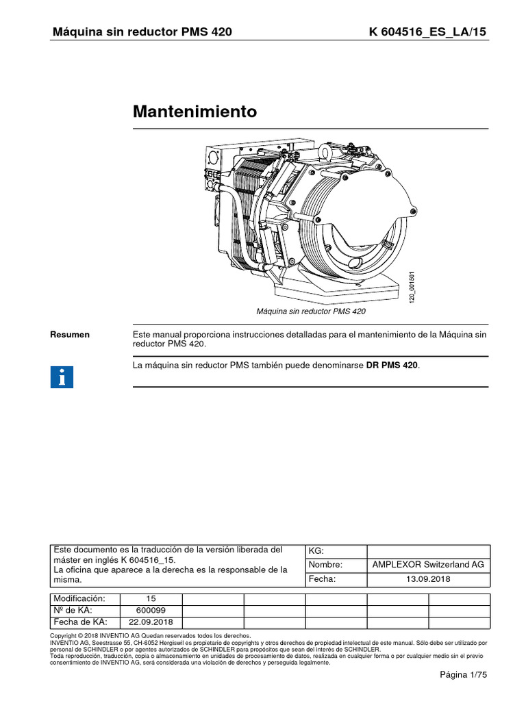Freno PMS 420 K604516 - Es - La - 15 | PDF | Engranaje | Tornillo
