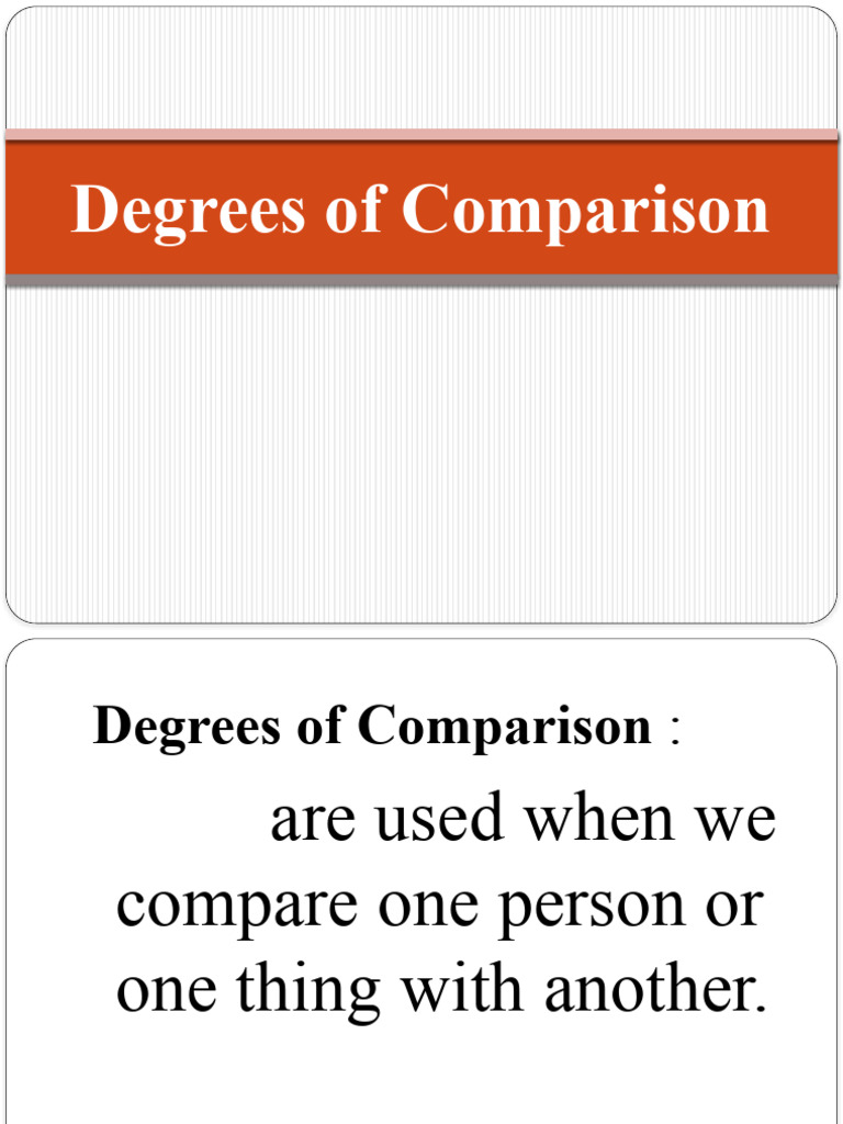 Understanding Degrees of Comparison | PDF | Cost Of Living
