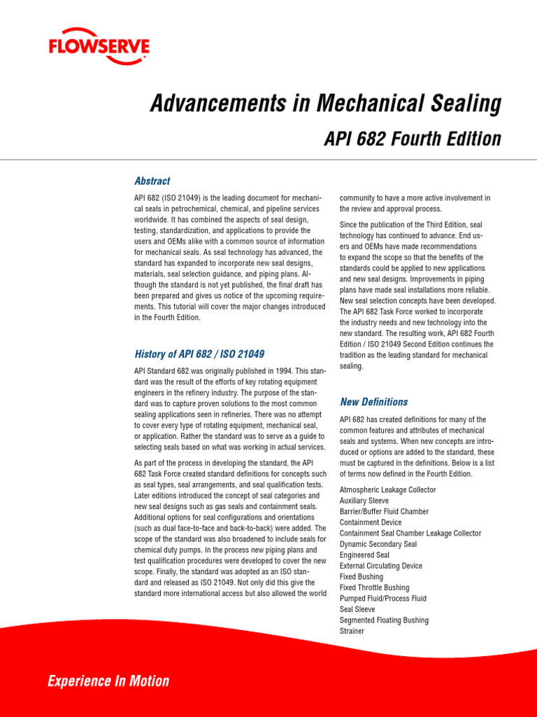 Advancements in Mechanical Sealing Api 6 | PDF | Pump