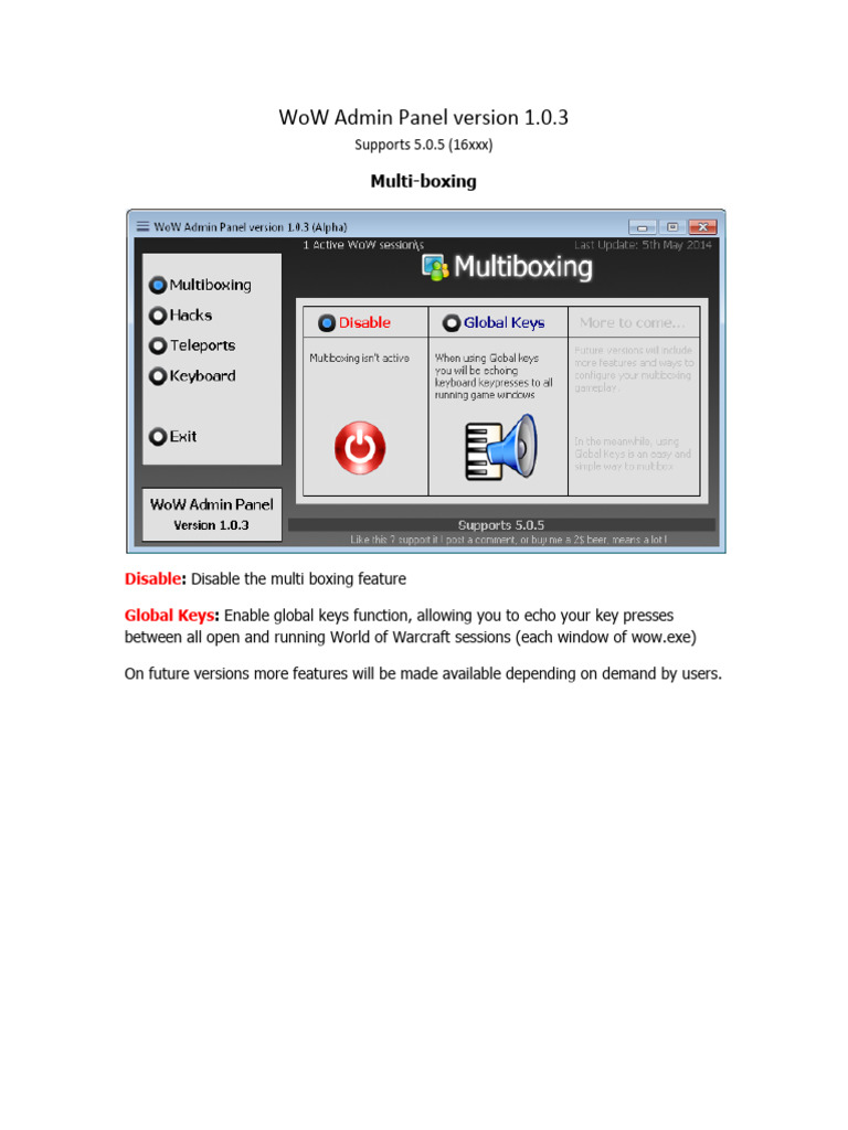WoW Admin Panel Features Overview | PDF | World Of Warcraft | Computer ...