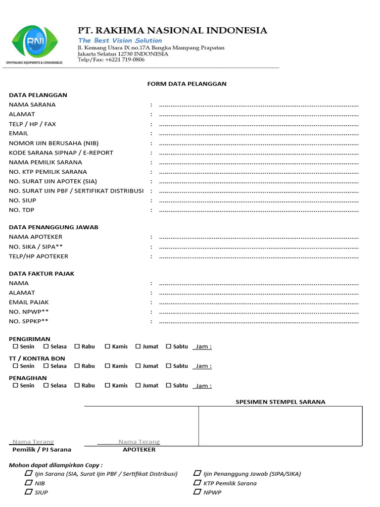 Form Data Pelanggan | PDF