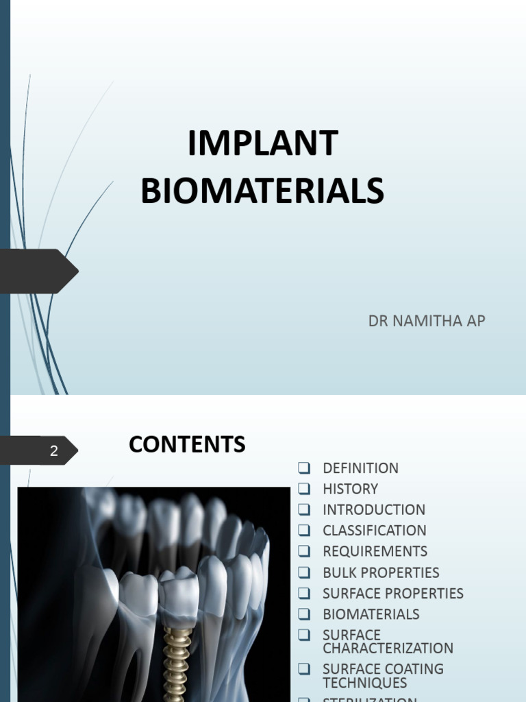 Dental Implant Biomaterials | PDF | Corrosion | Titanium