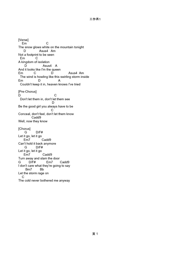 Let It Go Chords | PDF