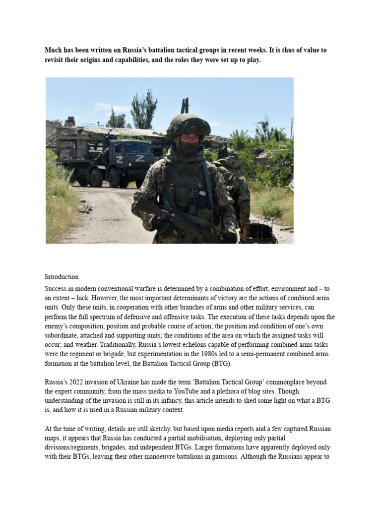 Battalion Tactical Group - Grau and C.K.Bartles | PDF | Battalion ...