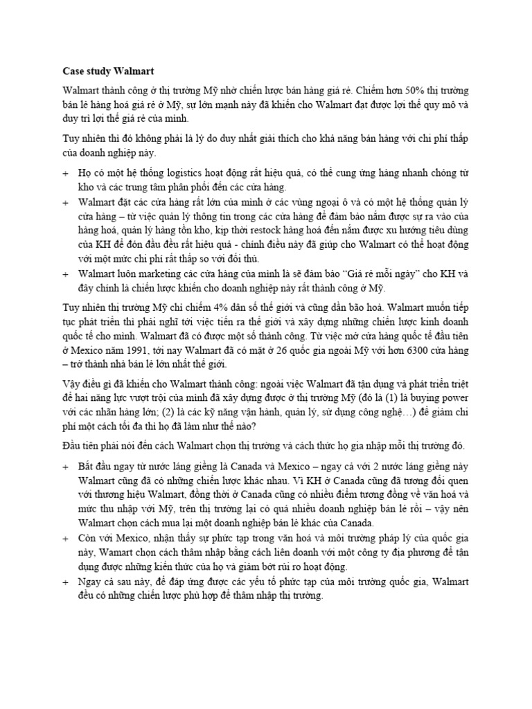 Case Study Walmart | PDF
