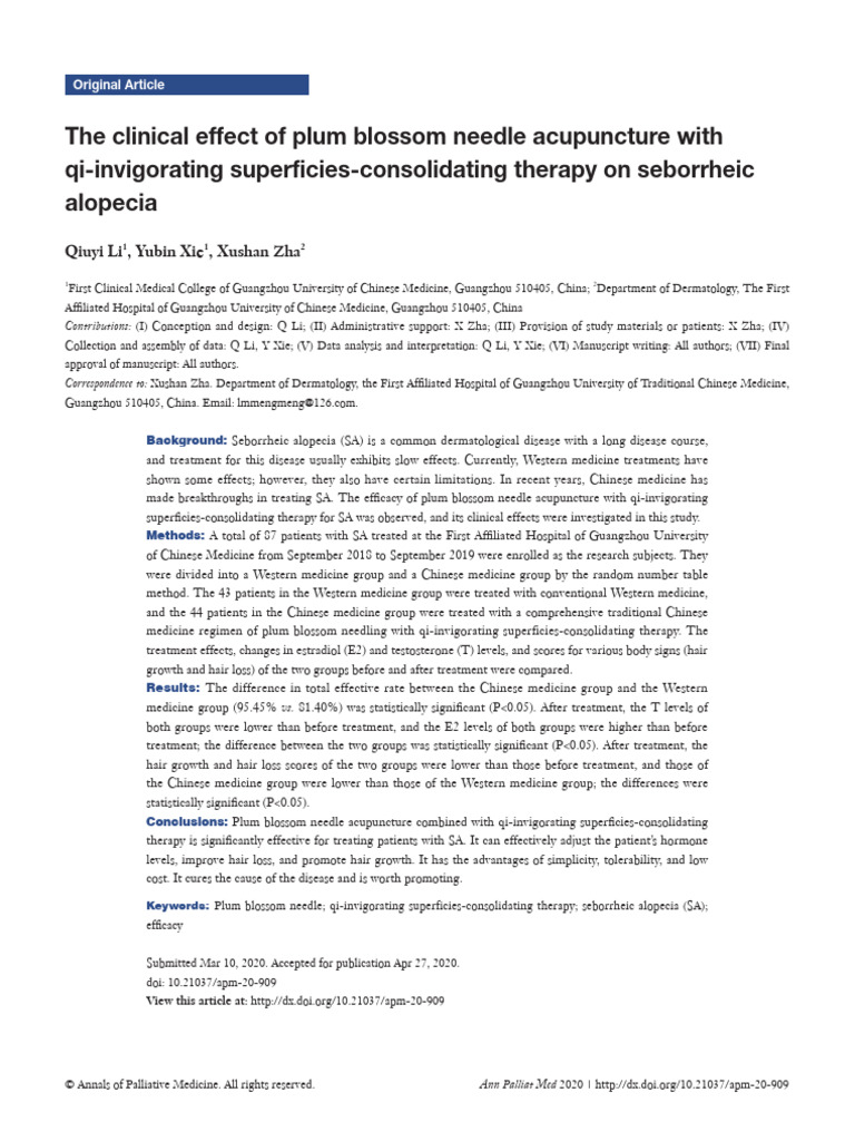 The Clinical Effect of Plum Blossom Needle Acupunc | PDF | Traditional ...