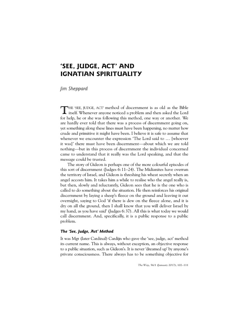 Sheppard - 'See, Judge, Act' and Ignatian Spirituality | PDF