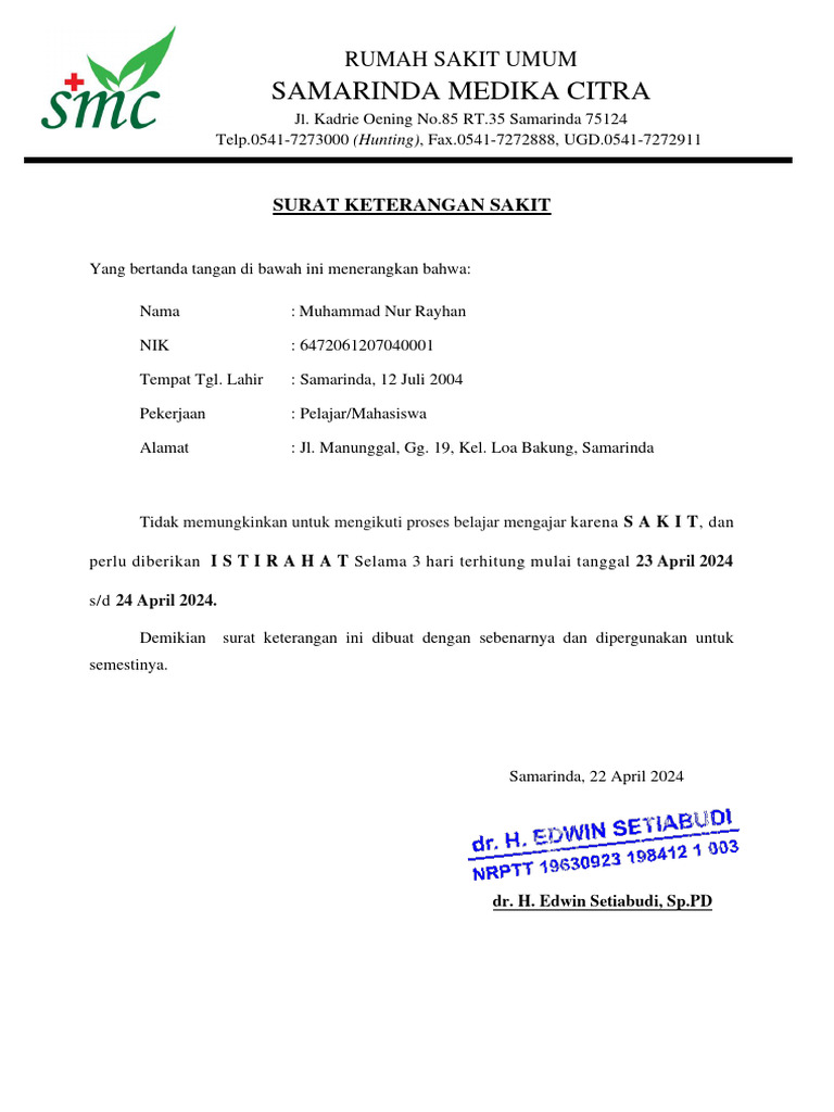 Surat SMC Sober | PDF