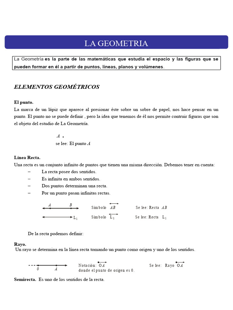 Historia de La Geometria y Elementos Geometricos para Sexto de Primaria | Descargar gratis PDF ...