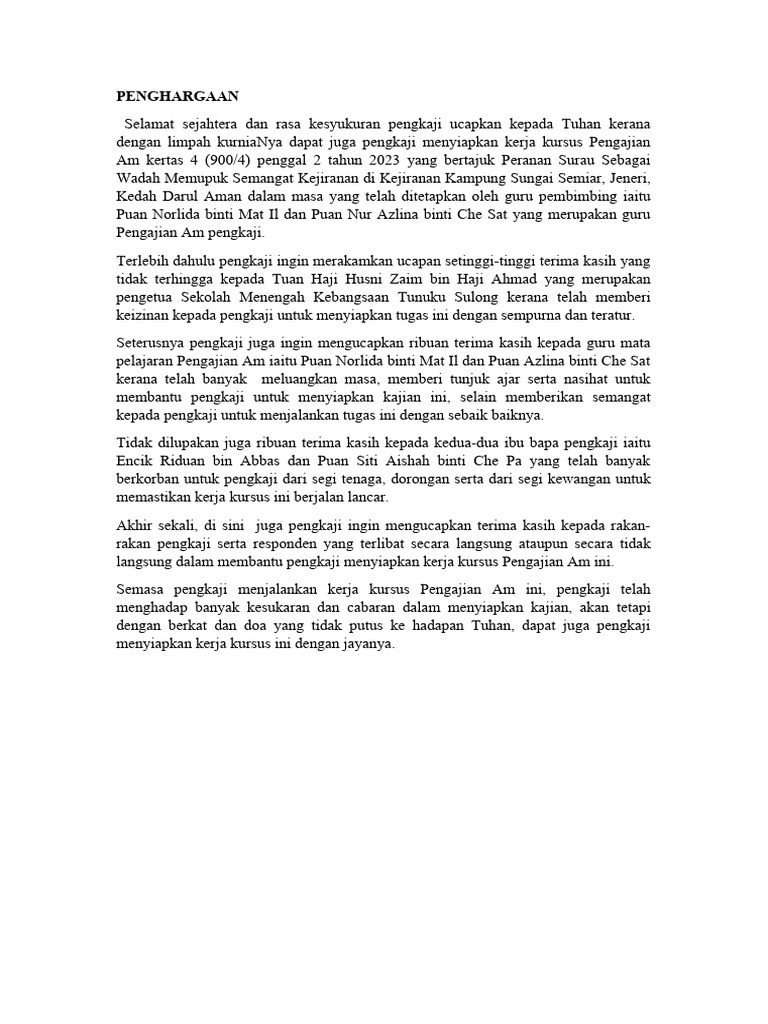 kerja kursus pengajian am 2023 | PDF