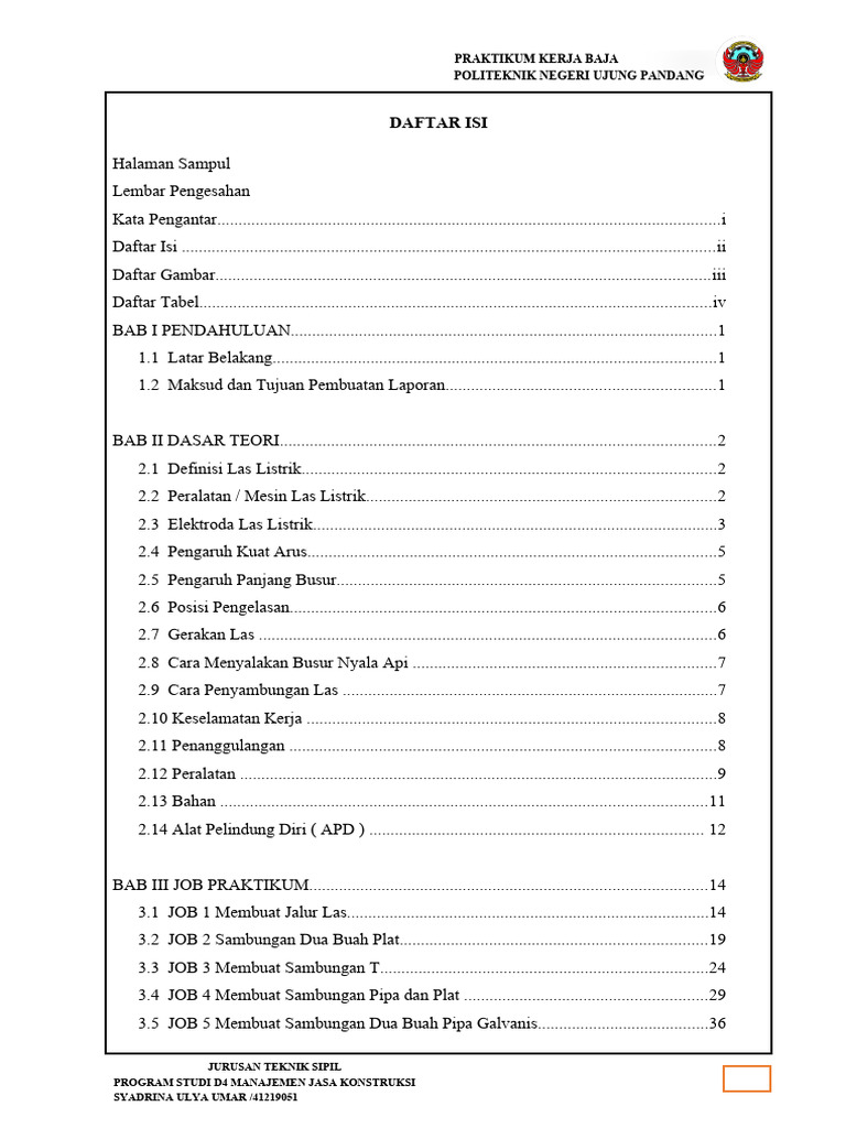Daftar, Kata Pengantar, Bab 1,2,4 Baja | PDF