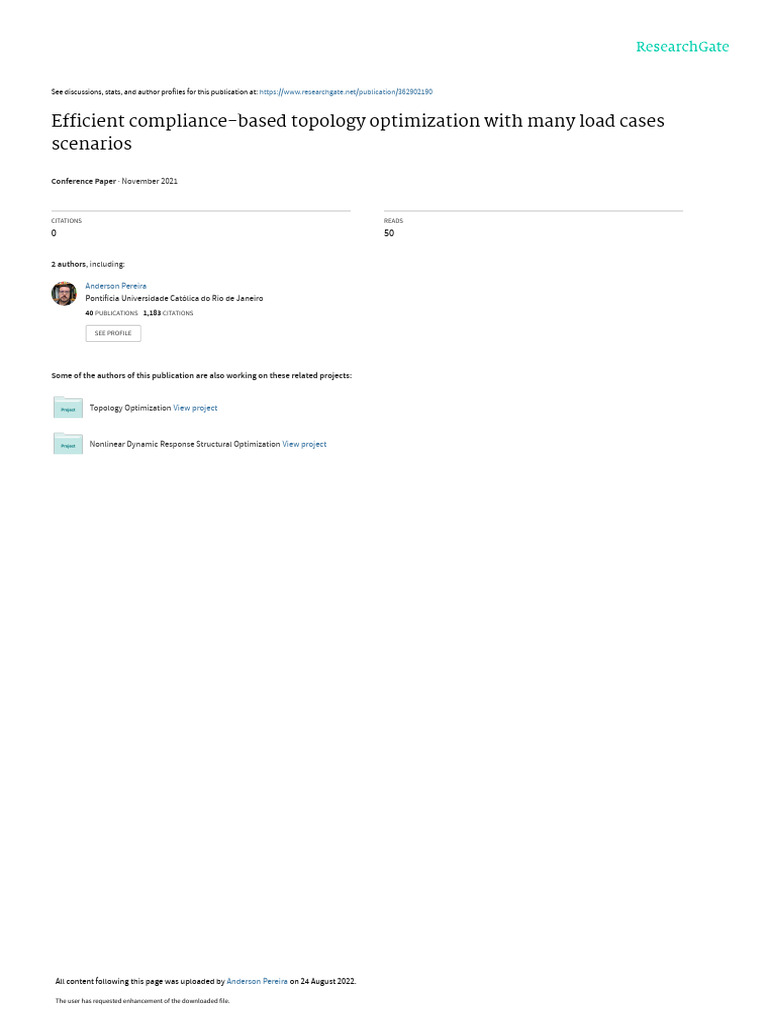 Topology Optimization for Multiple Loads | PDF | Mathematical Optimization | Applied Mathematics