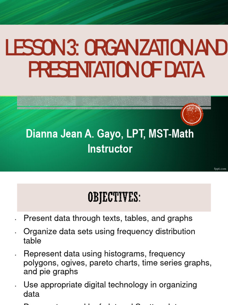 Organization and Presentation of Data | PDF | Scatter Plot | Histogram