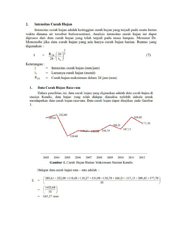 Contoh Perhitungan Intensitas Hujan | PDF