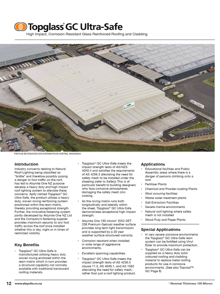 Topglass GC Ultra Safe Data Sheet WEB | PDF | Corrosion | Roof