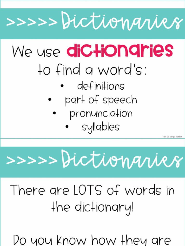 Dictionary Skills - Mini Lesson | PDF