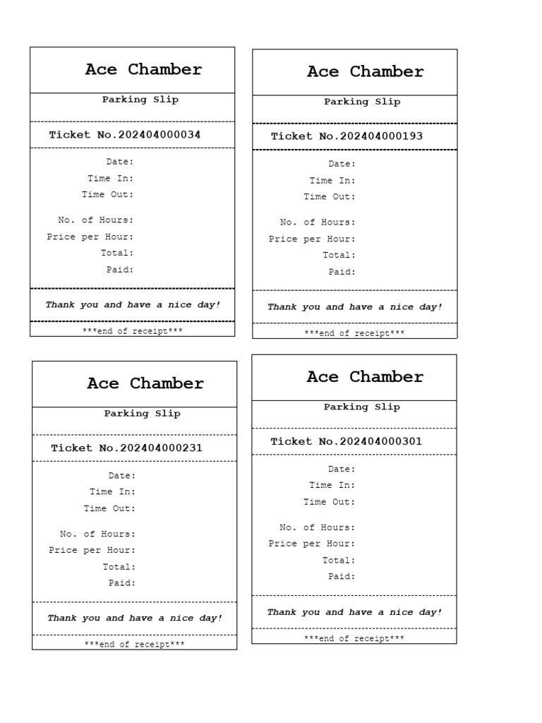 Simple Parking Receipt | Download Free PDF | Marketing | Business