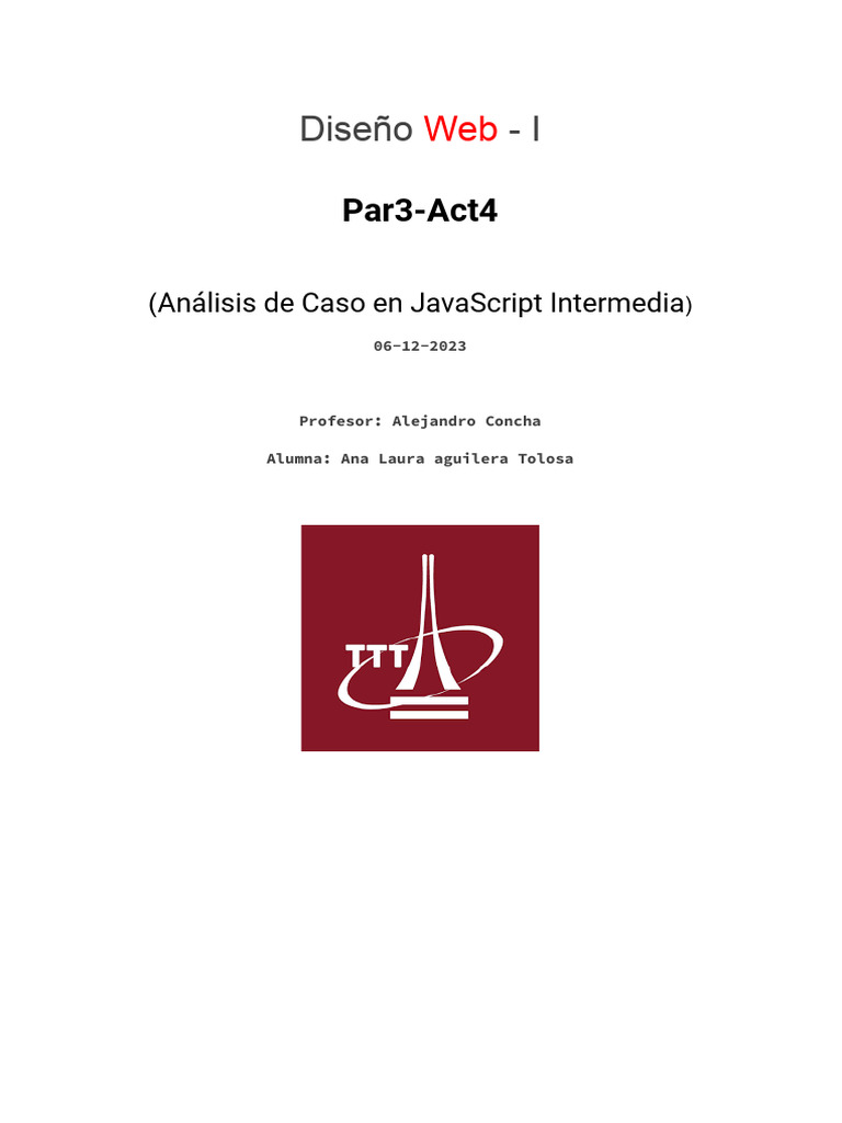 Par3-Act4 - Ana Aguilera | PDF | Modelo de objeto de documento | Script Java