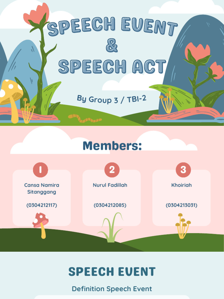 Group 3 Speech Event and Speech Act | PDF | Communication | Speech