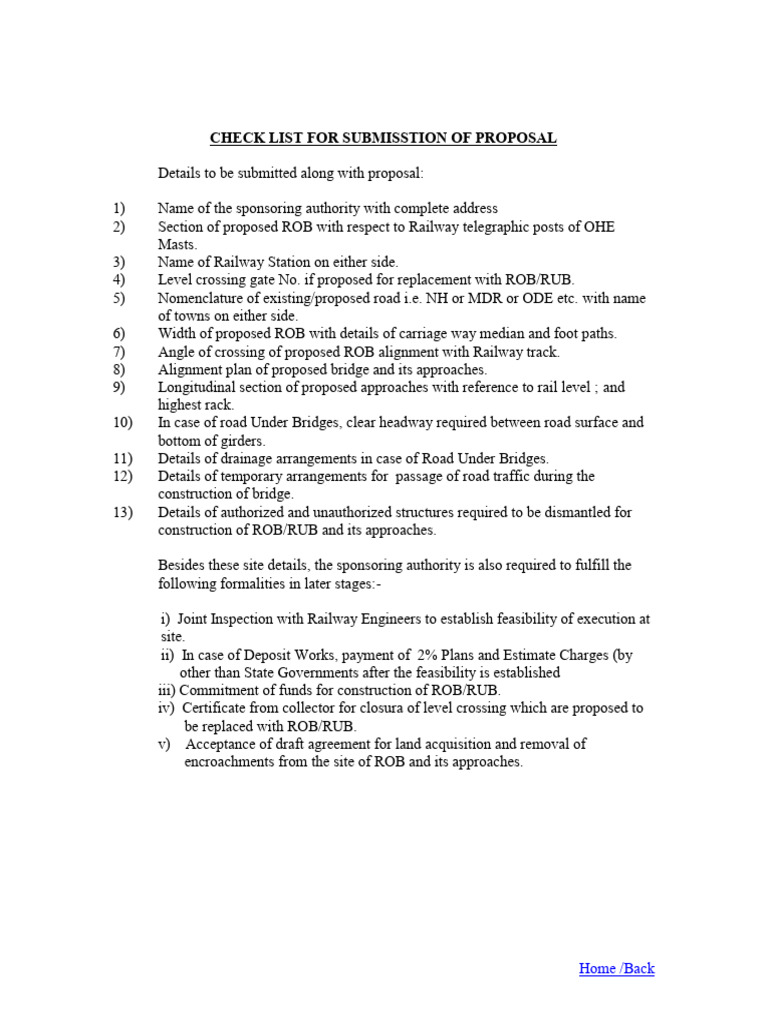 Checklist For NHAI | PDF | Concrete | Rail Transport