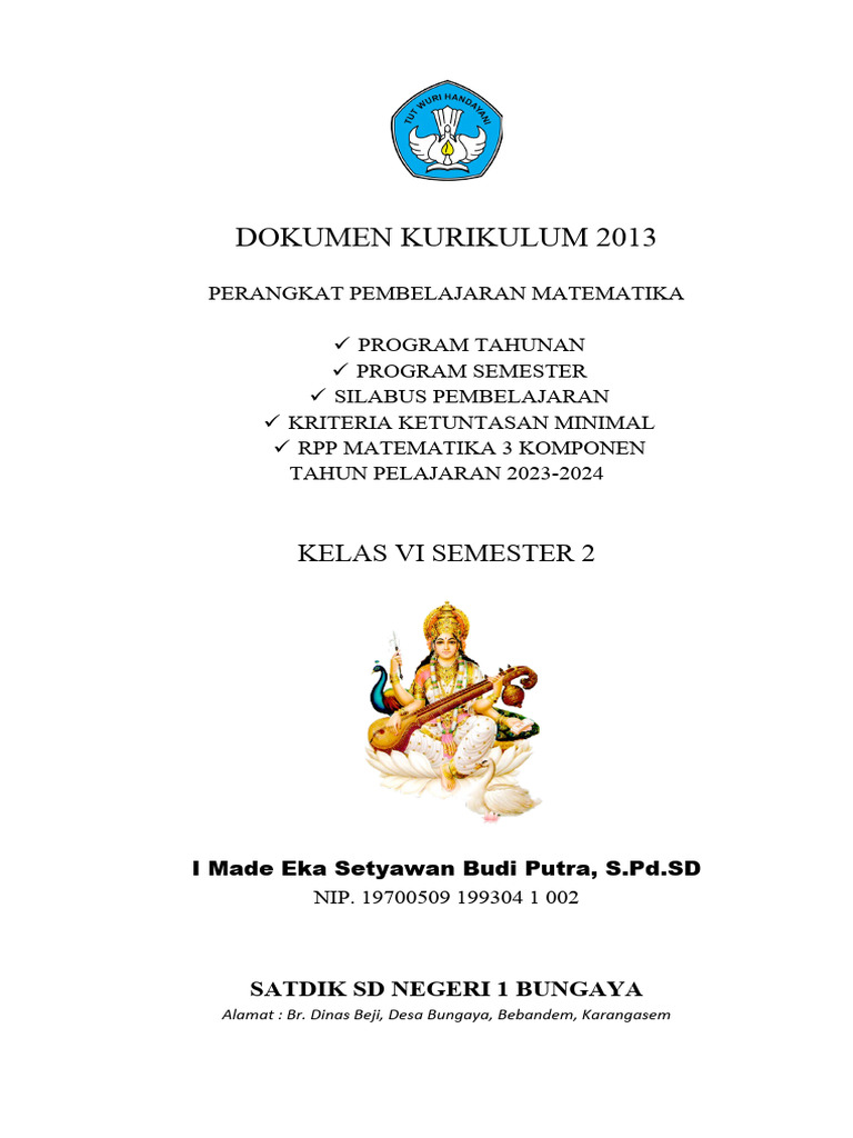 RPP Matematika Kelas 6 Semester 2 | PDF