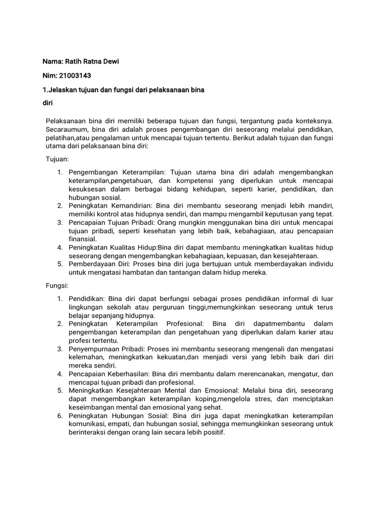 Pert 6 - Bina Gerak - Ratih Ratna Dewi - 21003143 | PDF