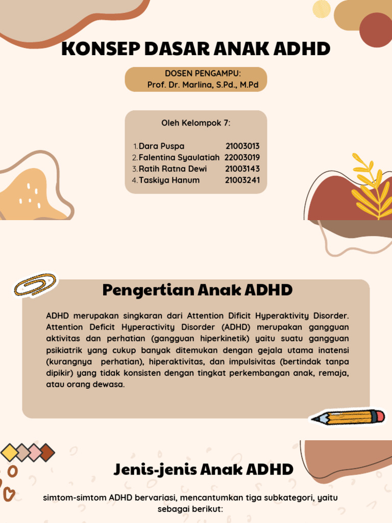 Konsep Dasar Anak ADHD | PDF