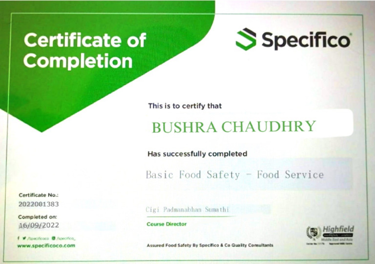 Hygiene Certificate | PDF