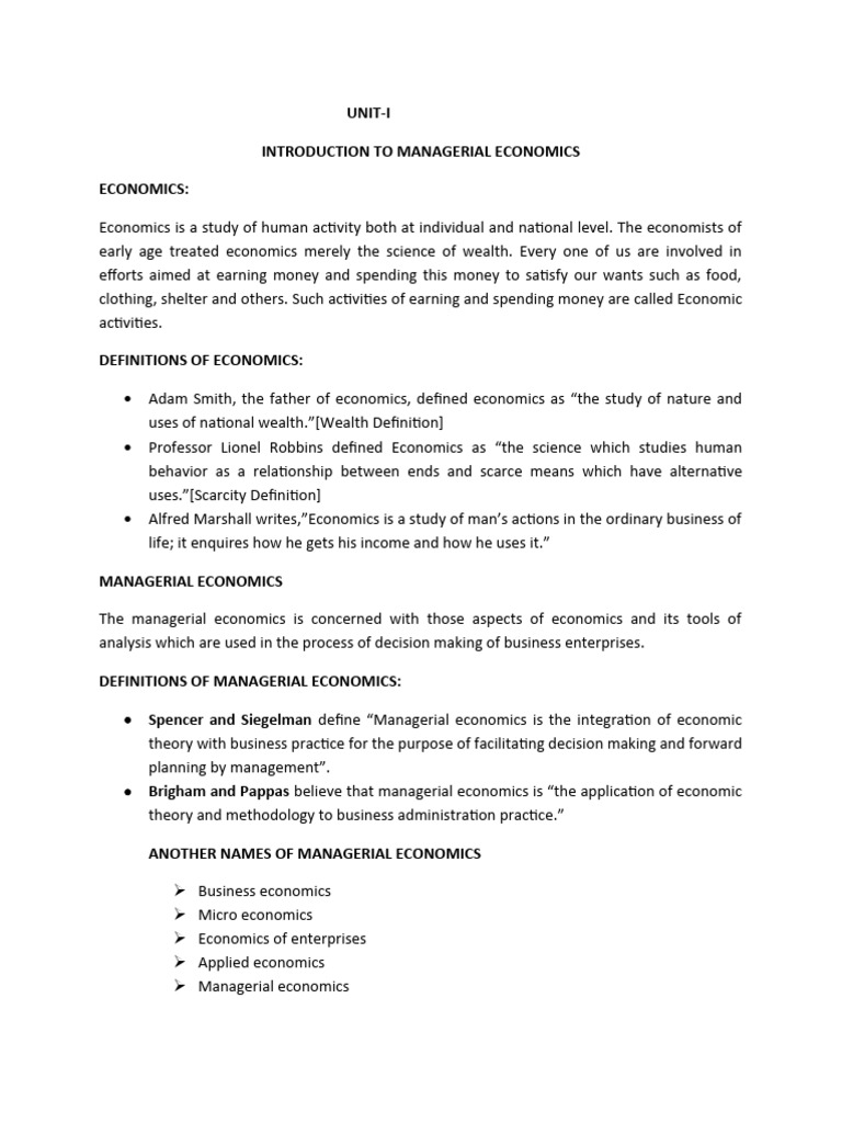 Mefa Unit-I | Download Free PDF | Demand | Price Elasticity Of Demand