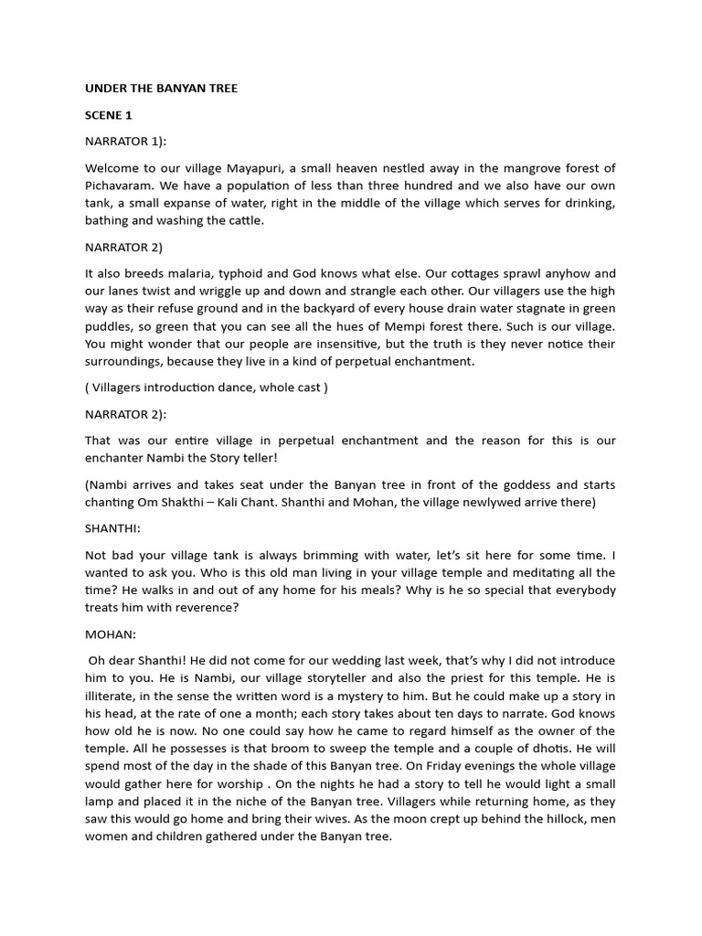 UNDER THE BANYAN TREE - Script | PDF | The Little Prince