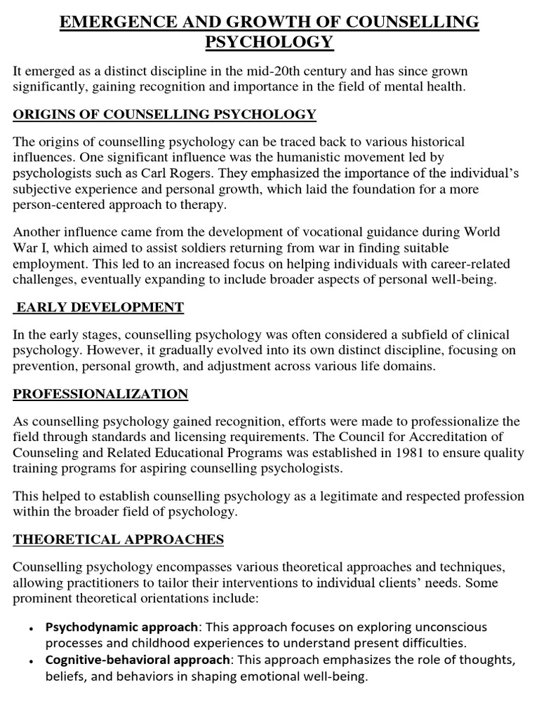 Unit 1 | PDF | Counseling Psychology | Psychotherapy