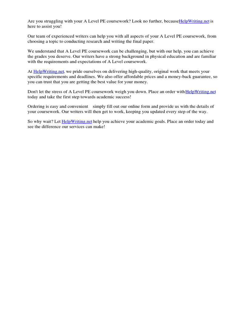 A Level Pe Coursework | Download Free PDF | Skeletal Muscle | Sports