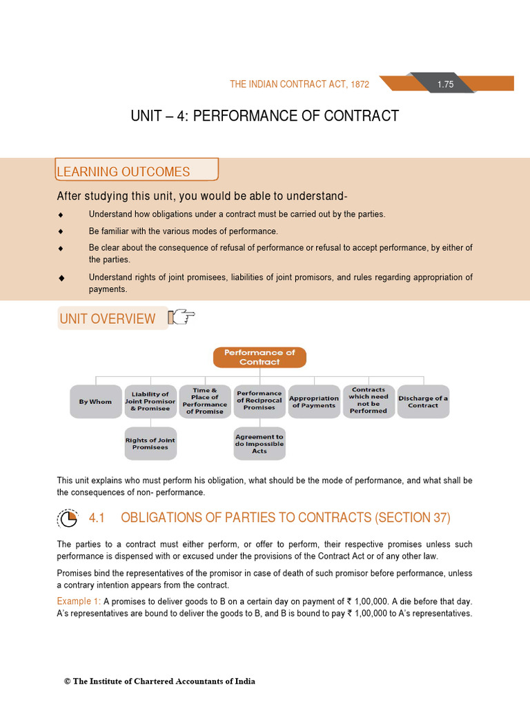 Performance of A Contract | PDF | Legal Liability | Debt