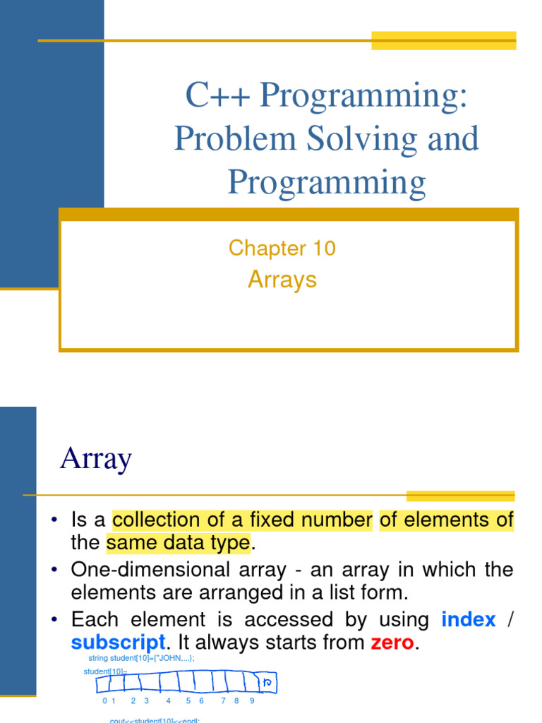 Chap10 Array Pdf Integer Computer Science Parameter Computer