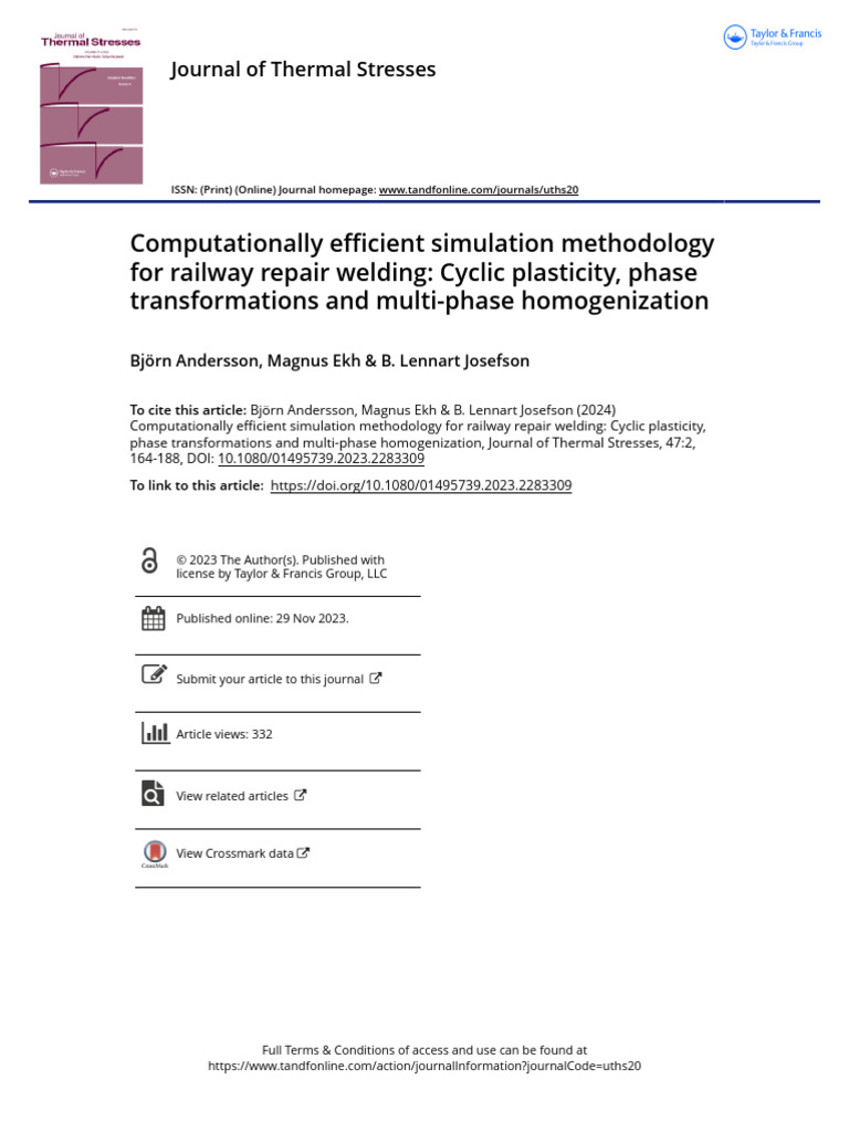 (2023) Andersson B-Computationally Simulation Methodology | PDF | Metals | Applied And ...