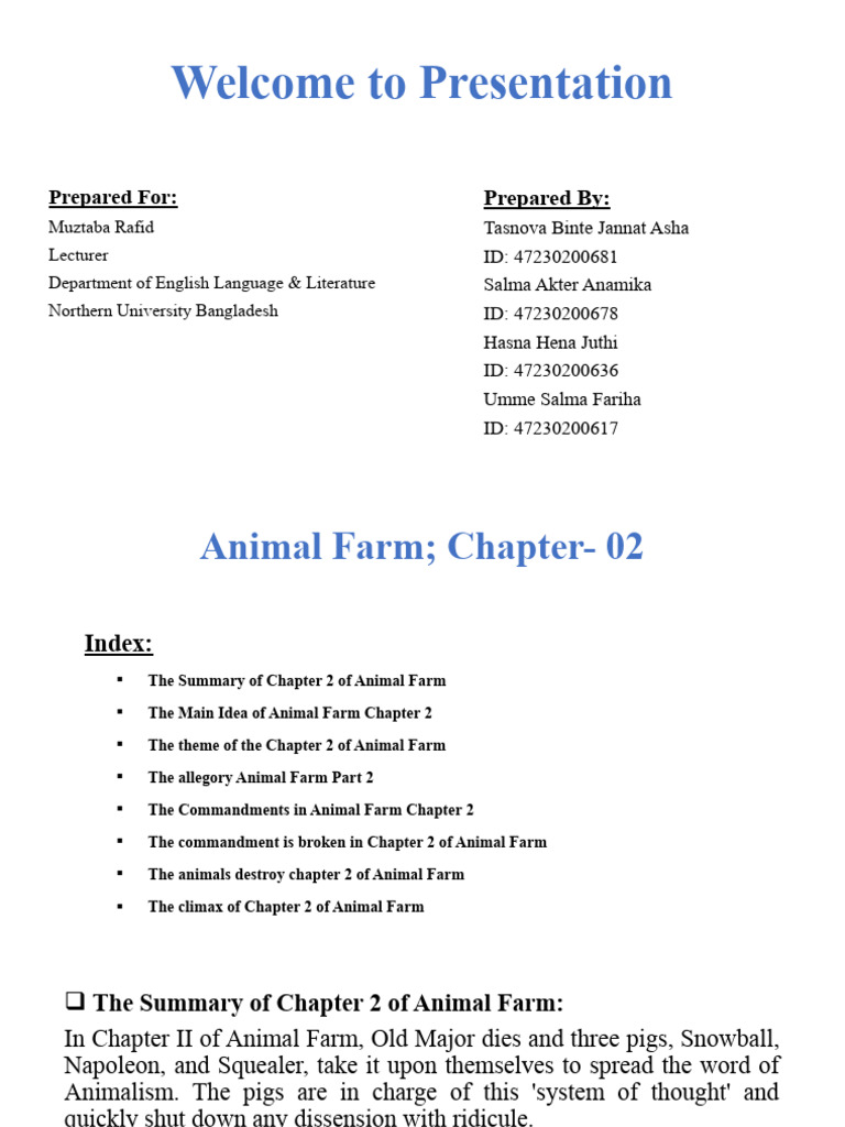 Annimal Farm Chapter - 2 | PDF