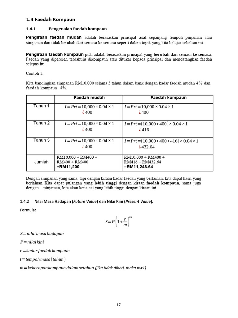 1.4 Nota Faedah Kompaun | PDF