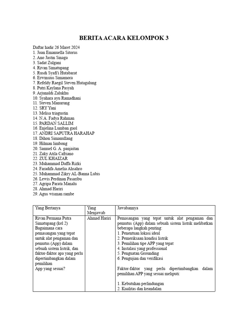 Berita Acara Instalasi Kel 3 | PDF