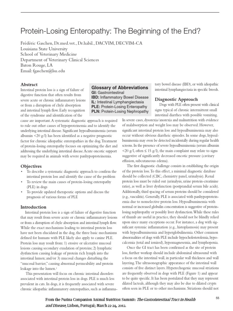 Article 622 - Protein-Losing Enteropathy - The Beginning of The End ...